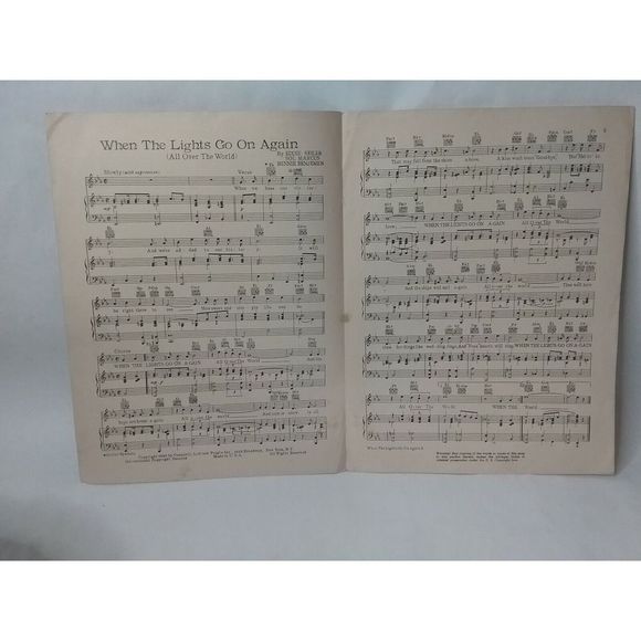Vintage | Other | Vintage 942when The Lights Go On Again Wwii Piano ...